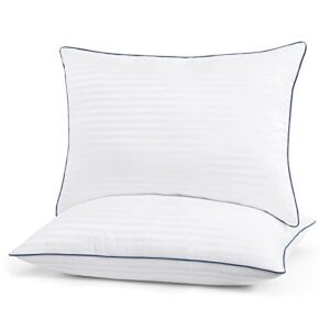 homemate bed pillows for sleeping - queen size(20"x28") set of 2 hotel quality pillows allergy friendly microfiber shell fluffy down alternative filling pillow suitable back stomach or side sleepers