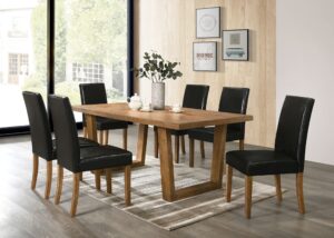 dining room kitchen table chairs set model 3091 7pc color driftwood complete set 1 table with 6 chairs