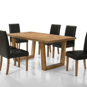 Dining Room Kitchen Table Chairs Set Model 3091 7pc Color Driftwood Complete Set 1 Table with 6 Chairs