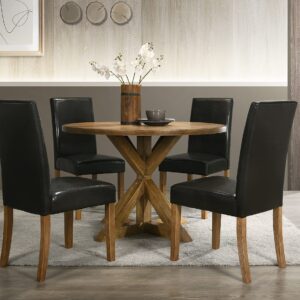 Dining Room Kitchen Table Chairs Set Model 3088 5pc Color Driftwood Complete Set 1 Table with 4 Chairs