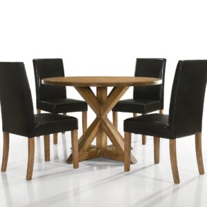 Dining Room Kitchen Table Chairs Set Model 3088 5pc Color Driftwood Complete Set 1 Table with 4 Chairs