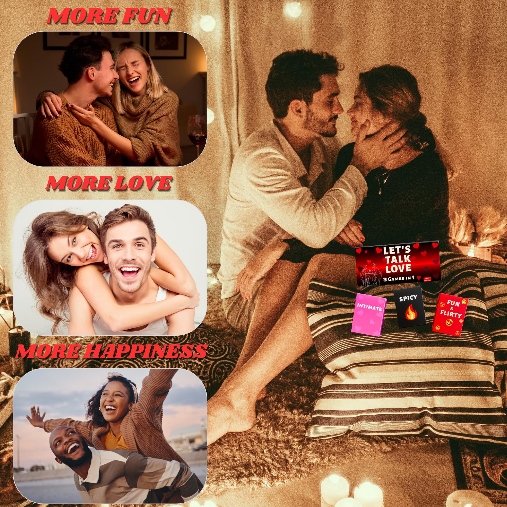 Let's Talk Love - Couples Games for Fun and Romantic Date Night. Perfect Game Gift to Spice up Your Relationship - Intimate and Spicy Ideas