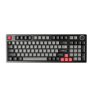 kbmscith 80% mechanical gaming keyboard, led backlit compact 96 keys tkl wired mechanical keyboard with volume control knob, all anti-ghosting, red switch & numpad keyboard for gaming or office