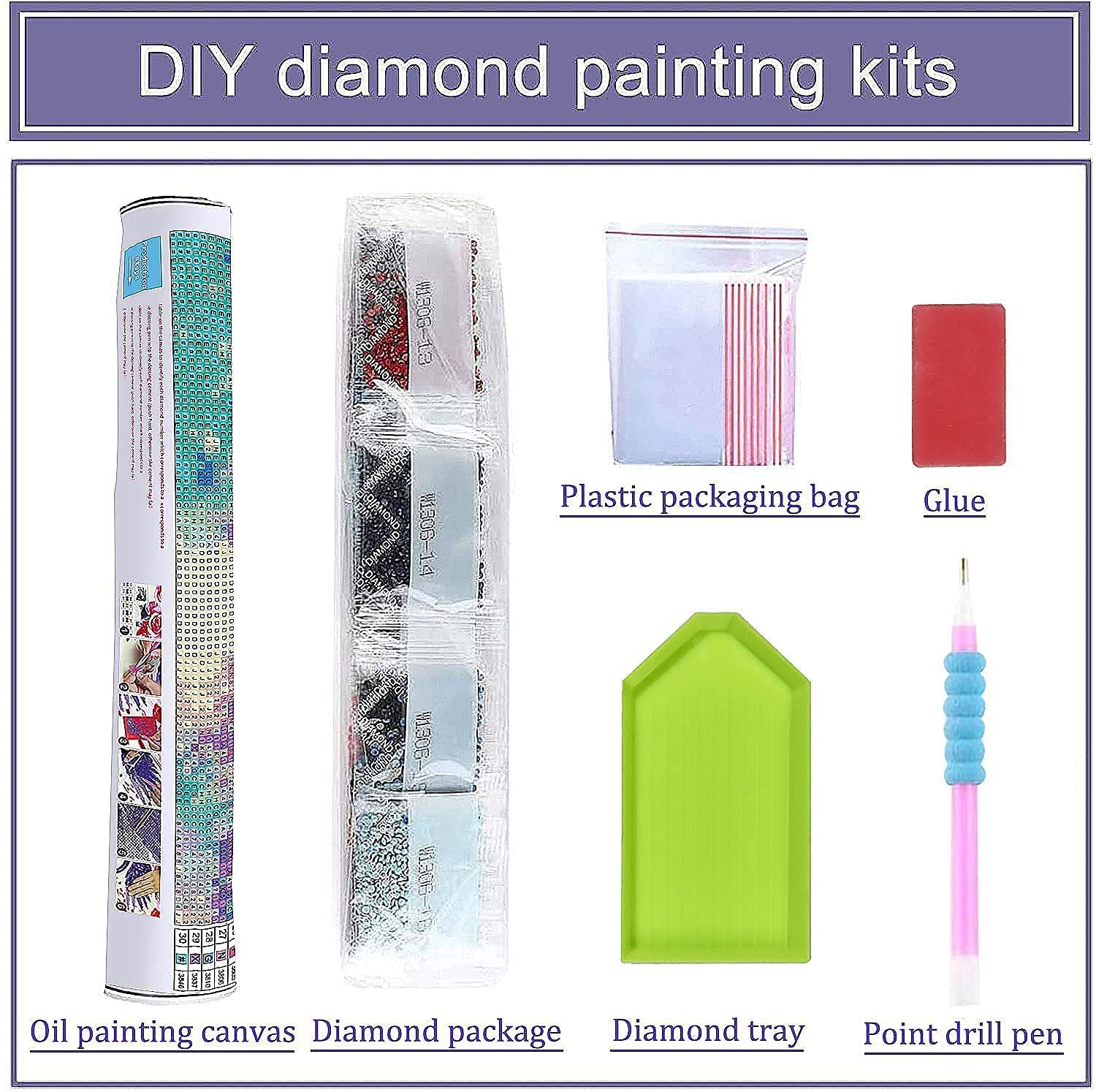 BOSWELL 5D Diamond Painting Kits for Adults - Set of 12 DIY Diamond Art Kits - Stunning Gem Paintings for Home Wall Decor & Gifts - Easy to Use & Relaxing Craft Activity