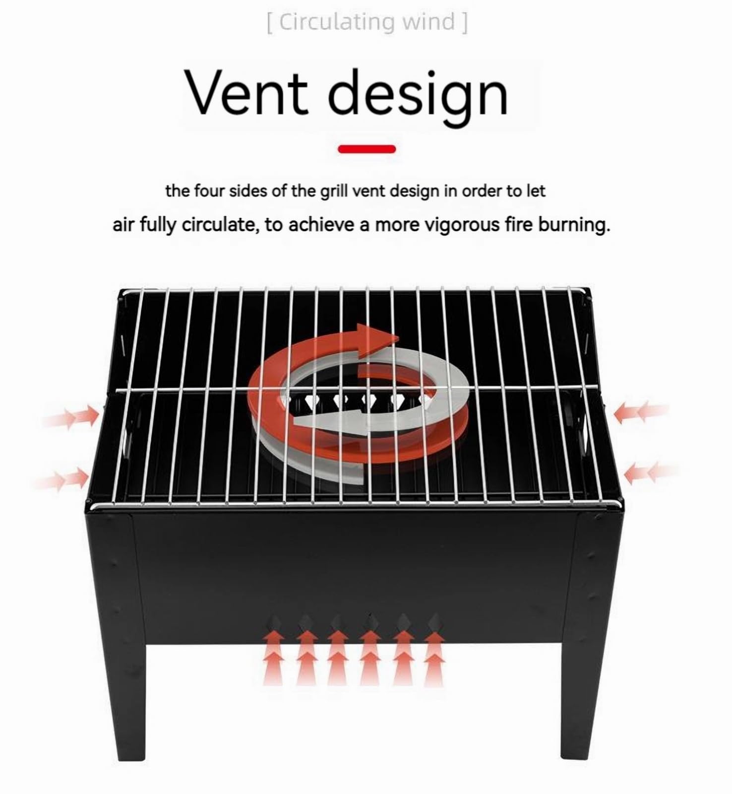 All-in-One Portable Folding BBQ Grill Set for Family Picnic - Food-Grade Material, Thickened Grill Net, Large Carbon Tank Capacity