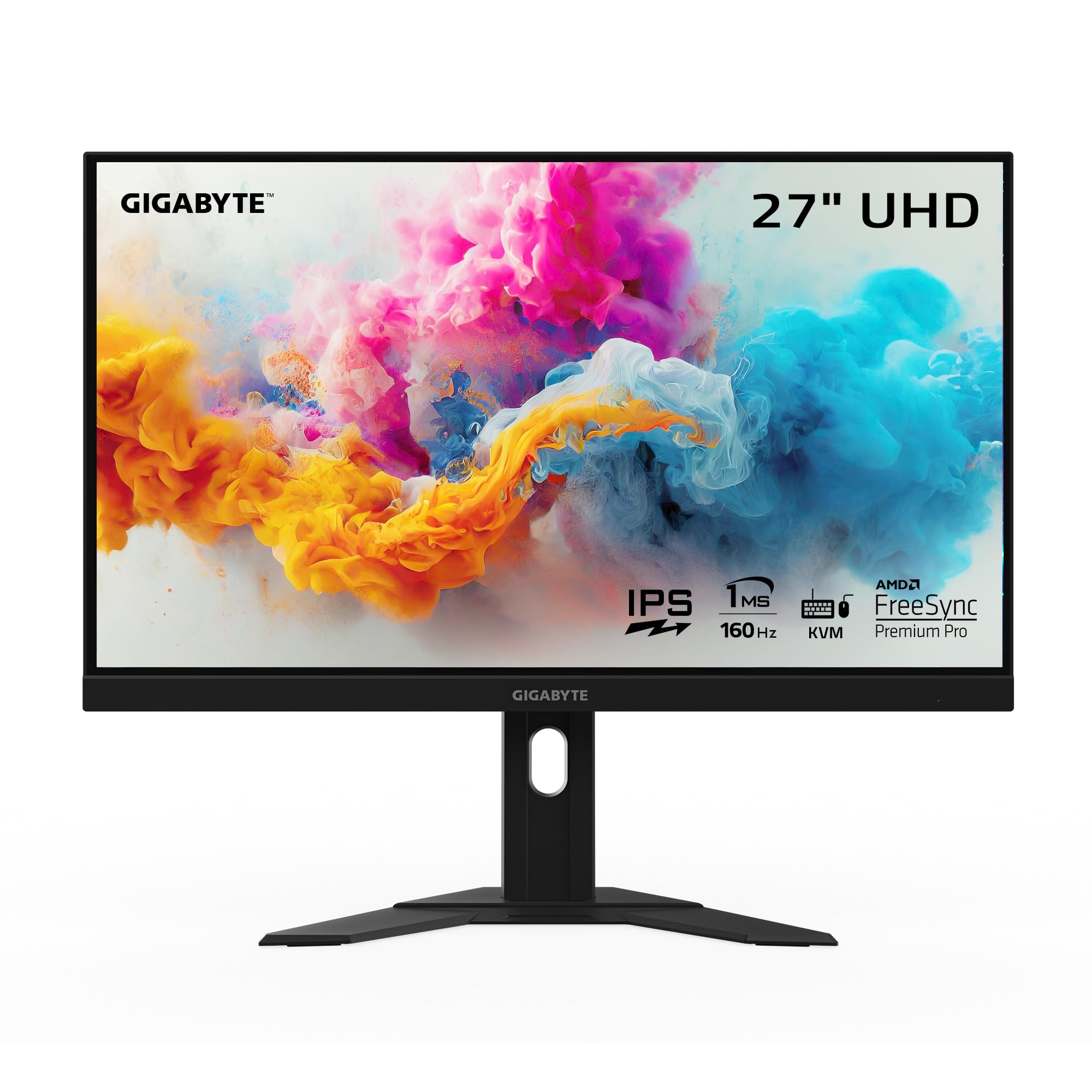 GIGABYTE - M27U - 27" IPS Gaming Monitor - UHD 3840x2160 - 160Hz - 1ms MPRT - AMD FreeSync Premium Pro - Type C KVM - HDMI, DP, Type C - Height Adjustable - Black