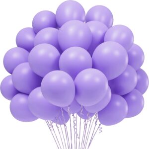 light purple balloons, 100 pcs pastel purple latex balloons 10 inch, baby purple party balloons for baby shower birthday gender reveal wedding party decorations