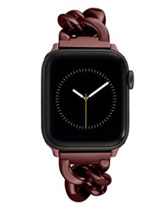 anne klein fashion chain bracelet for apple watch, secure, adjustable, apple watch replacement band, fits most wrists