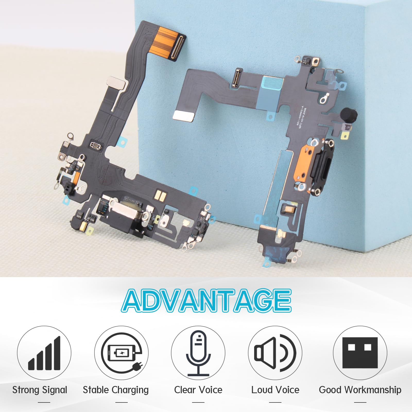 YWLRONG Replacement for iPhone 12 Charging Port Dock Connector for iPhone 12 Pro Charging Port Replacement USB Charger Board Flex Cable Assembly Accessories with Repair Tools(Black)