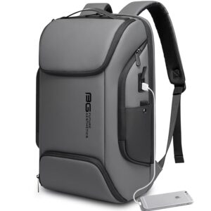 bange business laptop smart backpack can hold 15.6 inch laptop commute backpack carry on bag for men and women (grey)