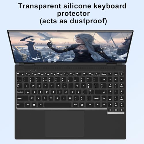 Ruzava 16" Laptop 12+512GB Celeron N5095 (Up to 2.9Ghz) 4-Core Win 11 PC with Cooling Fan 1920 * 1200 2K Screen Dual WiFi Support 2.5" HDD 1TB SSD Expand for Business Study-Black