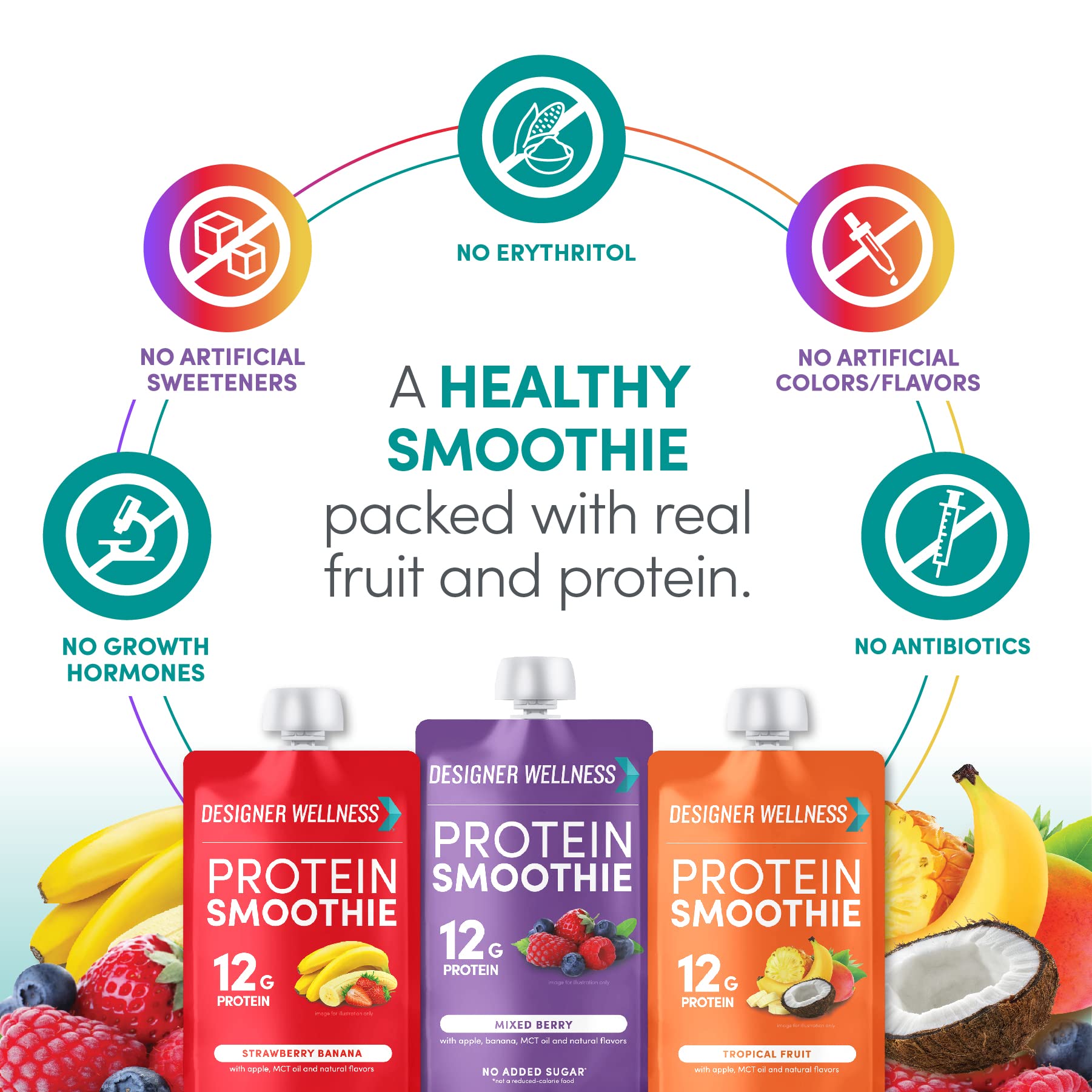 Designer Wellness Protein Smoothies Original Variety Pack & Super Fruits Variety Pack Bundle