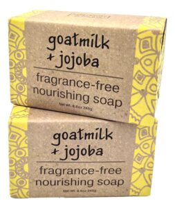 greenwich bay trading co, goatmilk and jojoba essential oil nourishing bath bar soap, set of 2, 8.6 ounces each