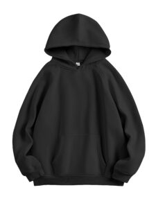 anrabess women oversized hoodies long sleeve fleece basic pullover sweatshirts 2024 fall trendy y2k outfits black small