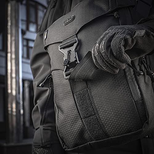 M-Tac Elite Magnet Large Crossbody Messenger Bag - Tactical Concealed Carry Shoulder Bag for Men (Black)