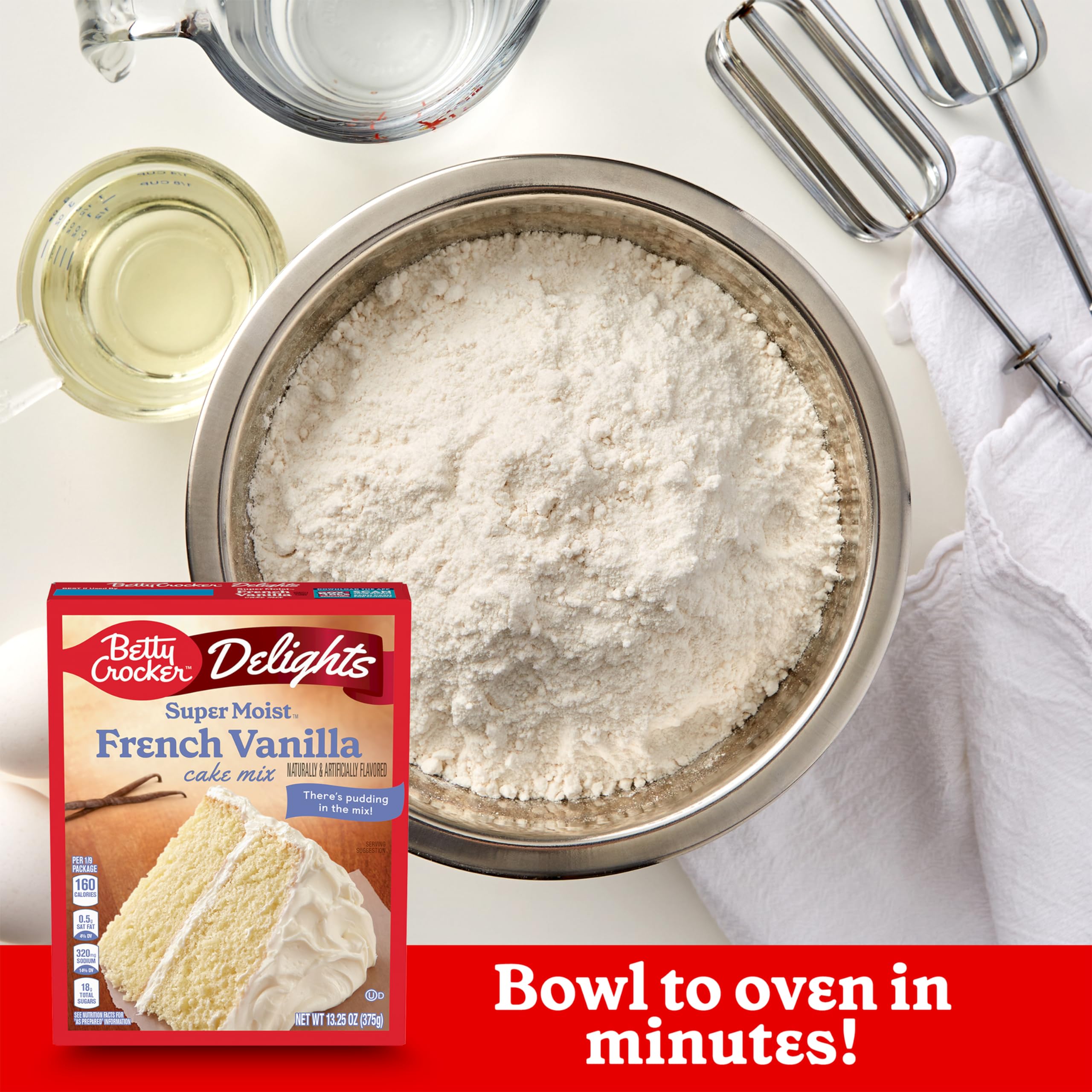 Betty Crocker Delights Super Moist French Vanilla Flavored Cake Mix, 13.25 oz