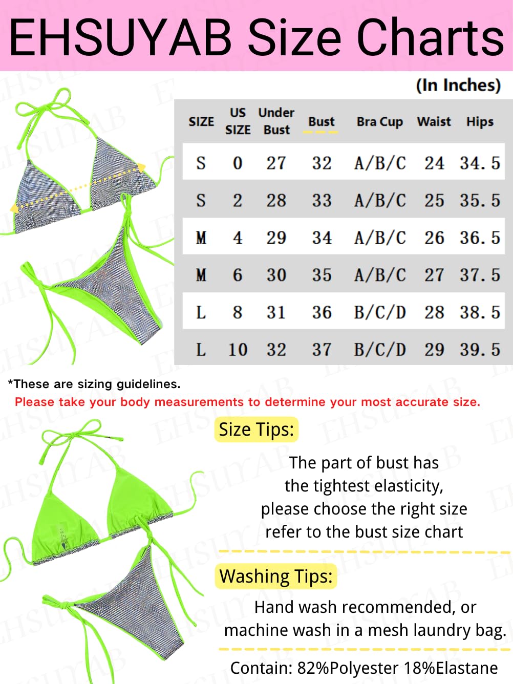 EHSUYAB Sexy Bikini Set, Thong String Triangle High Cut Metallic Bathing Suits for Women 2 Piece Bikini, Bralette Halter Tie Sparkly Padded Swimsuit Boudoir Beach Neon Green Silver Medium