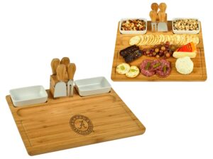 picnic at ascot ncaa alabama crimson tide officially licensed bamboo cheese/charcuterie board with knife set & cheese markers