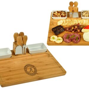 Picnic at Ascot NCAA Alabama Crimson Tide Officially Licensed Bamboo Cheese/Charcuterie Board with knife Set & cheese Markers