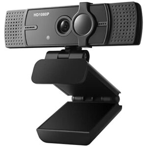 webcam with microphone, no distortion privacy cover 1080p usb camera plug play mic full ultra hd web camera video cam calling conferencing streaming for pc/desktop/computer/mac/laptop/macbook