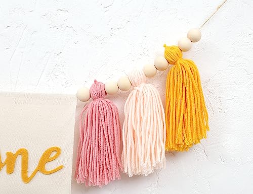 Boho Sun Birthday High Chiar Yarn Tassel Garland Banner - Sunshine 1st Birthday Decoration,Sunshine 1st Birthday High Chair Banner,First Trip Around The Sun High Chair Tassel Garland