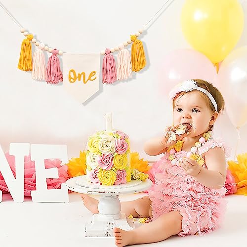 Boho Sun Birthday High Chiar Yarn Tassel Garland Banner - Sunshine 1st Birthday Decoration,Sunshine 1st Birthday High Chair Banner,First Trip Around The Sun High Chair Tassel Garland