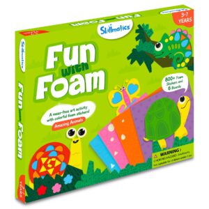 Skillmatics Art Activity - Fun with Foam Animals, No Mess Felt Sticker Art for Kids, Craft Kits, DIY Activity, Gifts for Boys & Girls Ages 3, 4, 5, 6, 7, Travel Toys