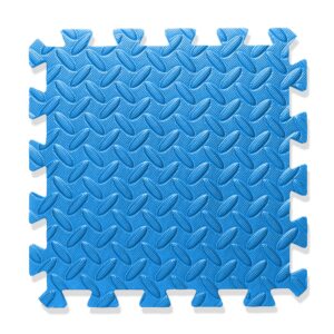 Philosophy Gym Pack of 12 Exercise Flooring Mats - 12 x 12 Inch Foam Rubber Interlocking Puzzle Floor Tiles - Blue