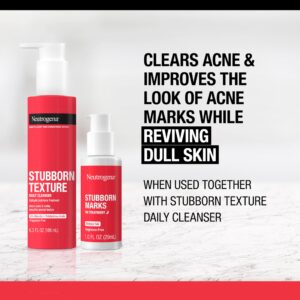 Neutrogena Stubborn Texture Daily Acne Facial Cleanser with Salicylic Acid, 6.3 fl. oz, & Neutrogena Stubborn Marks PM Treatment with Retinol, 1.0 fl. oz, Fragrance Free Skincare, 2 Items