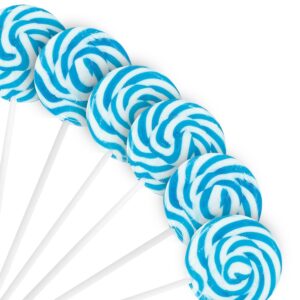 LIGHT BLUE SWIRL LOLLIPOPS - 24 SUCKERS INDIVIDUALLY WRAPPED - 2 INCH POPS