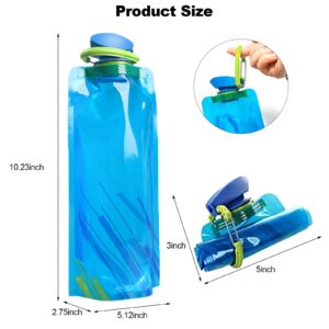 hautllaif (3 Pack) 700ml Large Foldable Water Bottle Fully Collapsible Stock Bottle, Portable Water Bottle for Running Cycling outdoor (Black, Blue, White