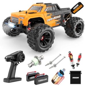 hosim brushless rc car, 1:16 55+kmh 4wd fast remote control truck for adults, radio cars off-road waterproof hobby grade toy crawler electric vehicle gift for boys children (orange)