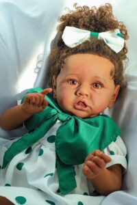 cosyove reborn baby dolls black girl -saskia, 23 inches realistic baby dolls with lifelike african american vinyl body-newborn baby doll gift set for kids age 3+