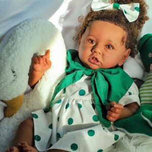 COSYOVE Reborn Baby Dolls Black Girl -Saskia, 23 Inches Realistic Baby Dolls with Lifelike African American Vinyl Body-Newborn Baby Doll Gift Set for Kids Age 3+