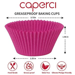 Caperci Bright Rainbow Jumbo Cupcake Liners Extra Large Muffin Baking Cups 300-Count, Odorless, Upgraded & Food Grade Grease-Proof Paper