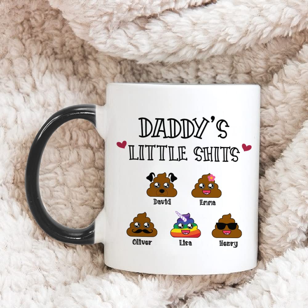 Personalized Dad Insulated Coffee Mug, Dad's Little Sh-it Mug, Birthday Gift Coffee Mug, Father's Day Gift, Dad's Little Sh-it Cup, Funny Cup For Dad, Gift For Dad, Coffee Mug For Hot Cold Drink Use