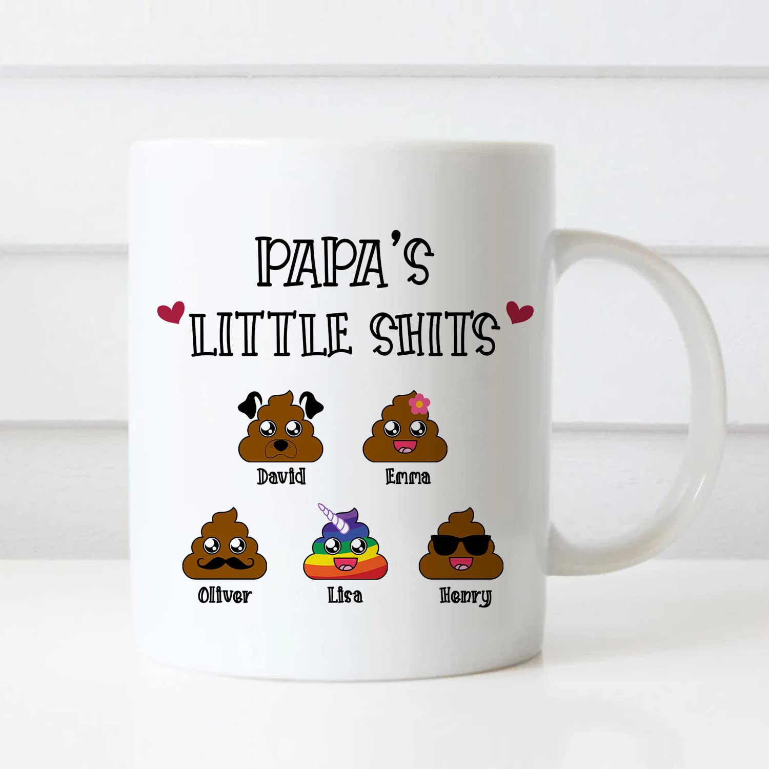 Personalized Dad Insulated Coffee Mug, Dad's Little Sh-it Mug, Birthday Gift Coffee Mug, Father's Day Gift, Dad's Little Sh-it Cup, Funny Cup For Dad, Gift For Dad, Coffee Mug For Hot Cold Drink Use