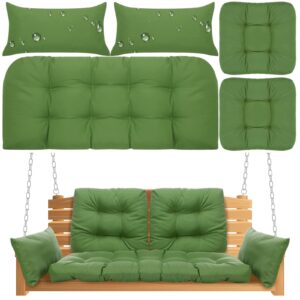 maitys 5 pieces waterproof wicker chair cushions outdoor cushions couch cushion set group loveseat cushions lumbar pillows for patio backyard porch garden furniture(sage green)