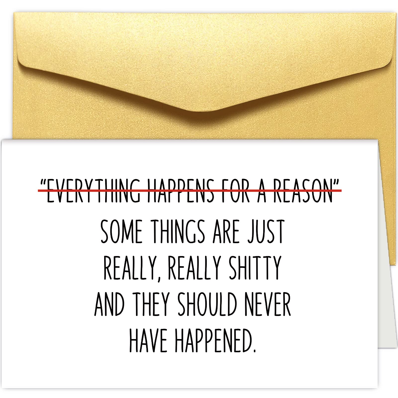 Chenive Funny Get Well Card for Him Her, Humor Encouragement Card for Friend, Sympathy Card, Cancer Card, Everything Happens For A Reason