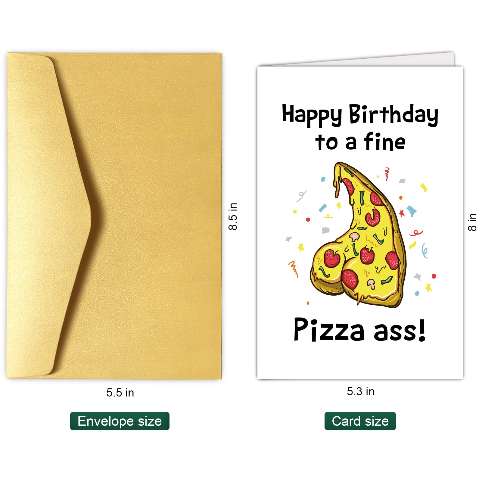 Chenive Naughty Birthday Card for Him, Funny Pizza Birthday Card, Birthday Greeting Card for Husband Boyfriend Friend, Happy Birthday To A Fine Pizza Ass Card