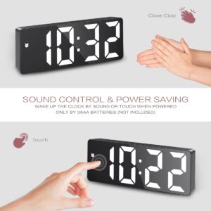 LOFICOPER Digital Alarm Clock for Bedroom, LED Alarm Clock with 6.5'' Large Display, Desk Alarm Clock for Teens, with USB Port, Snooze, Work Day Mode, Black Case and White Digit