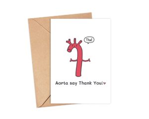 lissiart97 aorta say thank you card - cute aorta card - funny card for doctor nurse medical - doctor card - medical school card - thank you card - greeting card