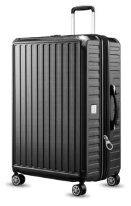 luggex 28 inch luggage with spinner wheels - 83l polycarbonate expandable hard shell suitcases large checked luggage (black suitcase)