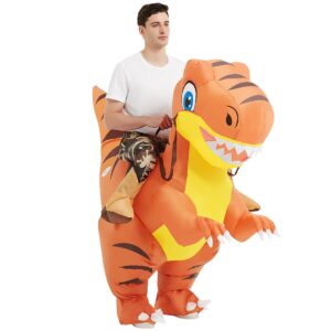 GOOSH Inflatable Dinosaur Costume Kids Halloween Blow up Costumes for Boys Girls Funny Riding T Rex Air Costume for Party Cosplay