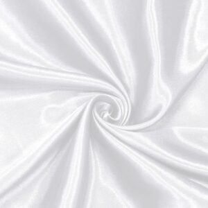 homiest white satin fabric by the yard, 1 yard x 58 inch charmeuse satin fabric silky & shiny cloth fabric, smooth bridal satin fabric for wedding dress, clothing making, diy crafts, sewing