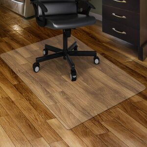 kuyal clear chair mat for hardwood floor 46 x 60 inches transparent floor mats wood/tile protection mat for office & home (46" x 60" rectangle)