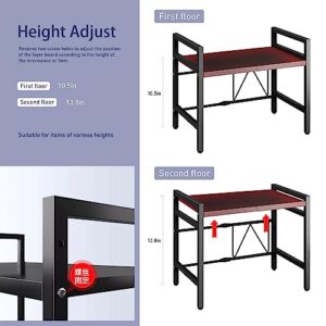 Zamfoot Microwave Oven Rack,Microwave standm,Adjustable Shelf with Hooks,100lb Capacity,Microwave Shelf,Microwave Rack,Kitchen Microwave Stand,Microwave Stand with Storage,Microwave Stand countertop