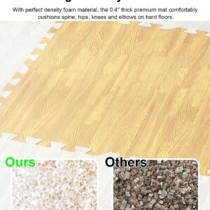 Interlocking Foam Tiles Home Floor Foam Flooring Tiles for Living Room Playroom, 24/32 Pcs 3/8" Thick Square Interlocking Exercise Foam Mats, Anti-Slip Waterproof Jigsaw Mat