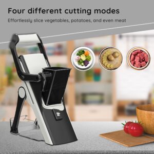 Mandoline Food Slicer - Multi Vegetable Chopper & Food Veggie Cutter with Stainless Steel Blades - Onion, Carrot & Potato Slicer for Cooking & Kitchen Meal Prep