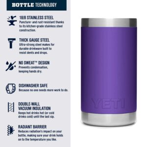 YETI Rambler Jr. 12 oz Kids Bottle, with Straw Cap (Peak Purple)